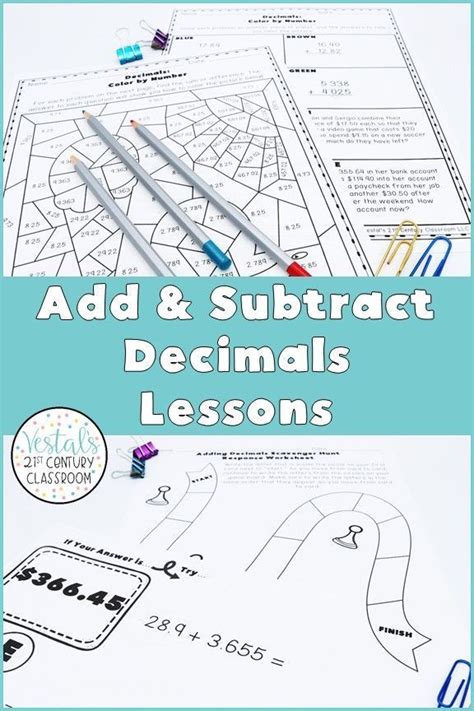 Adding And Subtracting Decimals Lesson Plans Math SOL CE Digital PDF Decimal Lesson