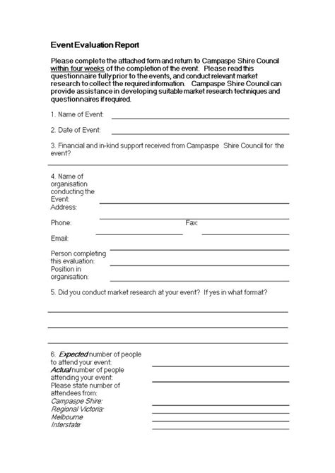 Event Evaluation In Word Template