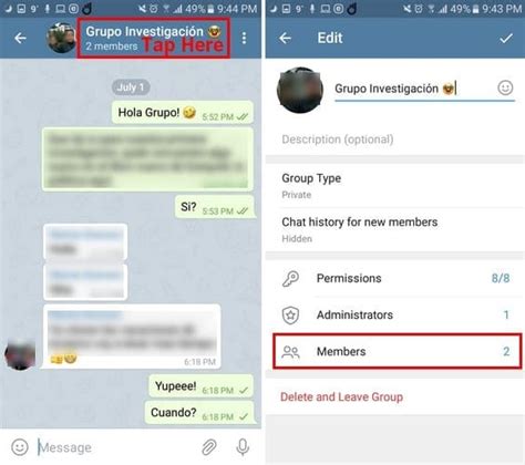 Telegram: Add/Delete Groups
