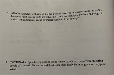 Solved All Of The Genetics Problems In This Lab Exercise Chegg
