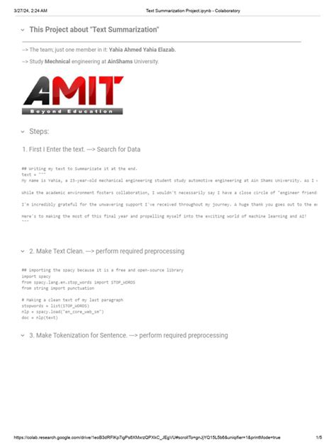 Text Summarization Project Ipynb Colaboratory Pdf Cognitive