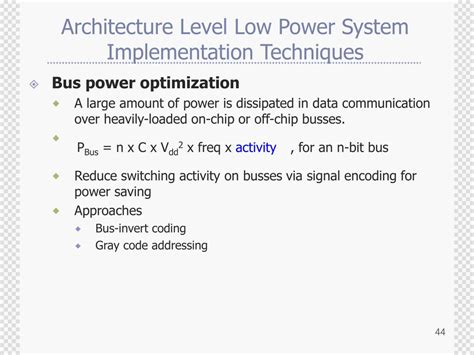 Ppt System Level Power Estimation And Optimization Powerpoint