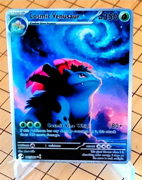 Custom Pokemon Card Cosmic Venusaur Full Art Holographic Orica Manga Anime Vinted