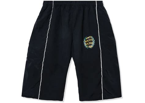 Anti Social Social Club Assc Baggy Track Shorts Black Mens Ss24 Us