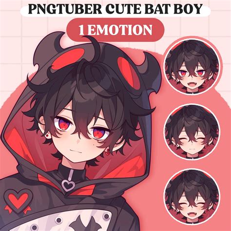 Cute Pngtuber Model Cute Bat Boy Pngtuber Premade Model Veadotube