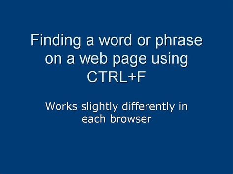 using ctrl f to search youtube