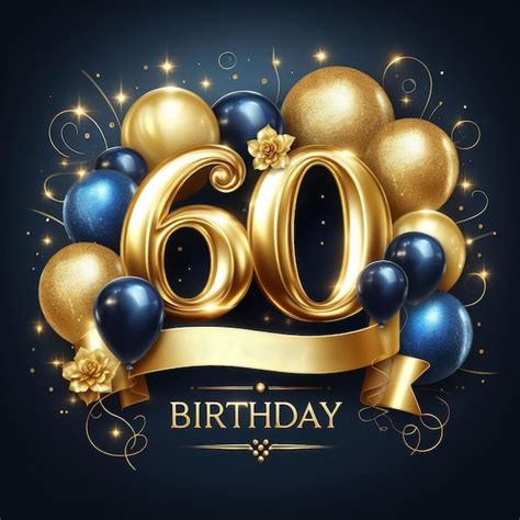 Premium Photo Elegant 60th Birthday Celebration Design Featuring