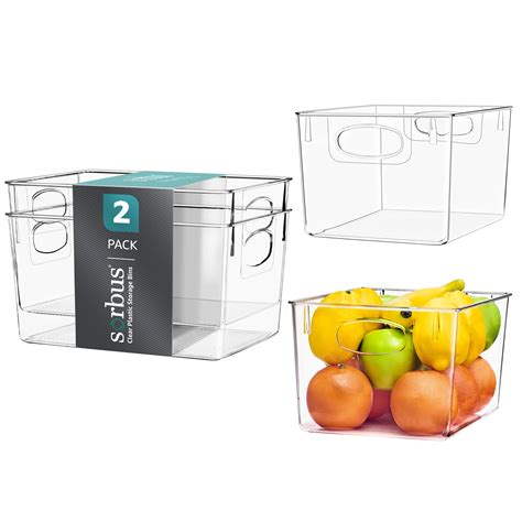 Sorbus Large Clear Plastic Storage Bins For Shelves Clothes