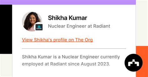 Shikha Kumar Nuclear Engineer At Radiant The Org