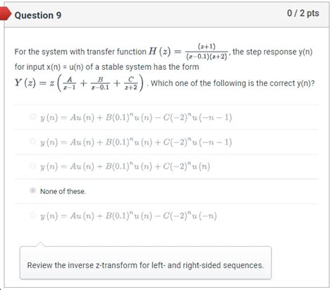 Solved For The System With Transfer Function Chegg