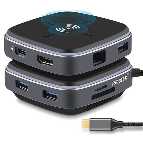 Rgbtek Usb C Docking Station With Wireless Charging Pad