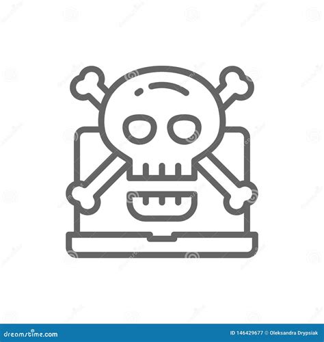 Ransomware Icon Vector From Cyber Security Concept Thin Line