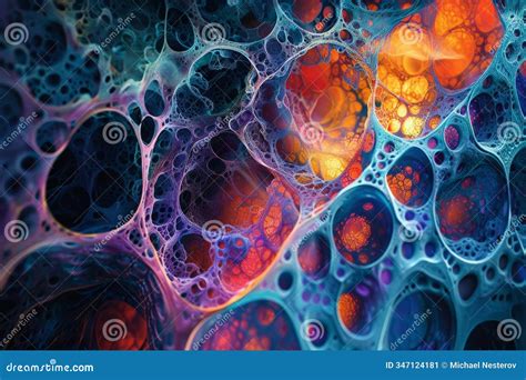 Cells Cellular Matrix Biological Abstract Background Stock Image