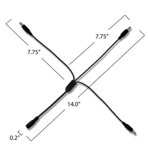 Male Barrel To 3 Female Barrel Connector