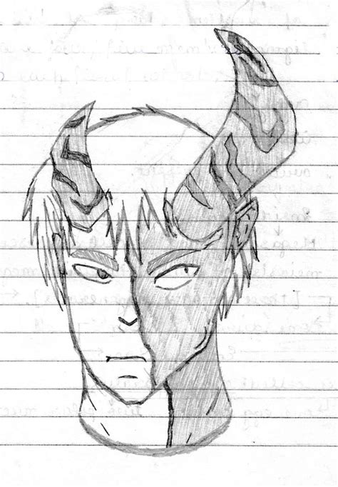 Half Good Half Evil Face Drawing