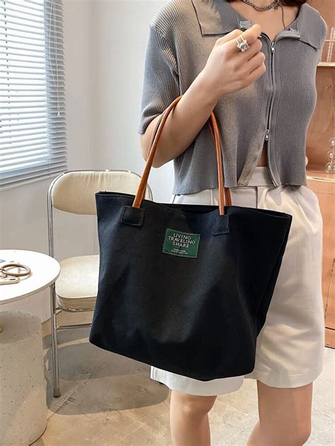 Letter Patch Tote Bag Womens Tote Tote Tote Bag