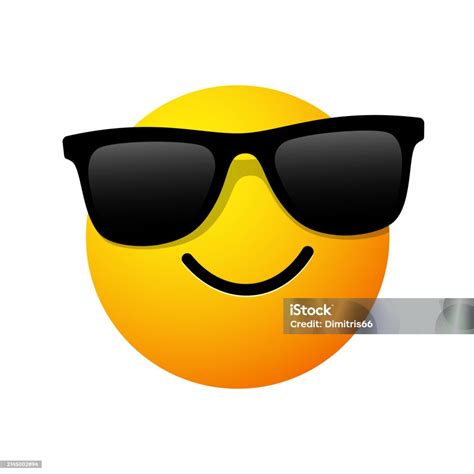 Smilly Emoticon With Sunglasses Vektorgrafik Och Fler Bilder På Uttryckssymbol Uttryckssymbol