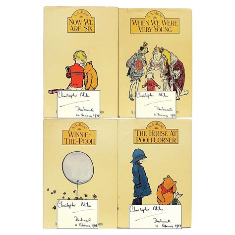 Milne The 4 Winnie The Pooh Books Each Inscribed By Christopher Robin