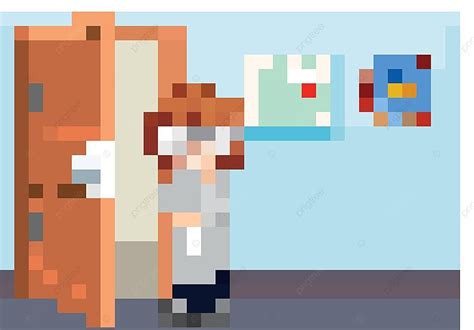 Classroom Scene With Science Student Standing Biology Frame Lab Vector