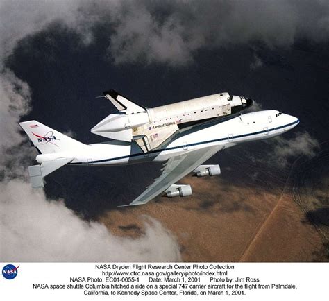 Nasa Space Shuttle Columbia Hitched A Ride On A Special 747 Carrier