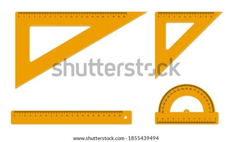 Ruler Protractor Triangle School Measuring Instruments Stock Vector Royalty Free 1855439494