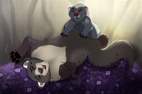 Rule 34 Ambiguous Penetration Badger Binturong Bunga Closed Eyes Disney Duo Female Female