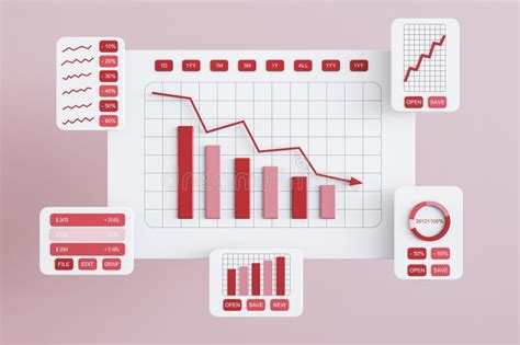 Stats Data And Digital Marketing Concept With Front View On White