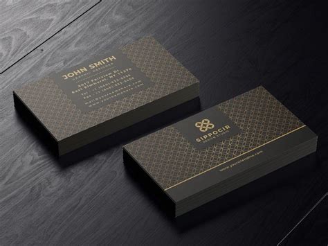 Japanese Pattern Business Card Design Template With Elegant Geometry