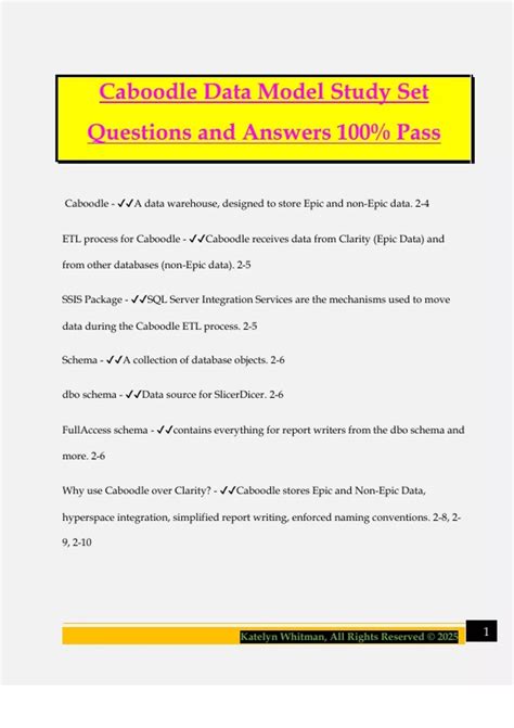 Caboodle Data Model Fundamentals Bundled Exams Questions And Answers