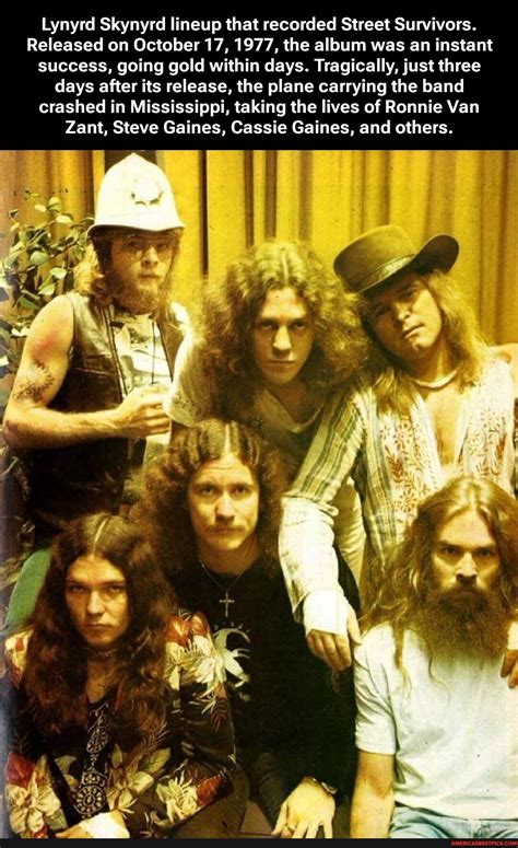 Lynyrd Skynyrd Lineup That Recorded Street Survivors Released On