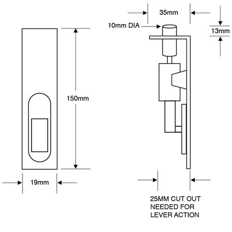 Asec Aluminium Flush Bolt