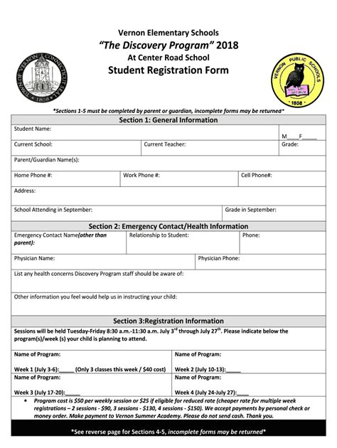 Fillable Online Discovery Registration Form 18 Fax Email Print Pdffiller