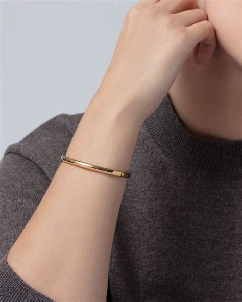 Remi Bangle 14k Plated Gold Bangle Bracelet Slim Gia Bangle Jenny