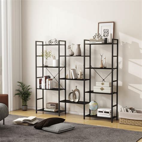 Rebrilliant 4 Tier Bookshelf Industrial Bookcase With 11 Open Display
