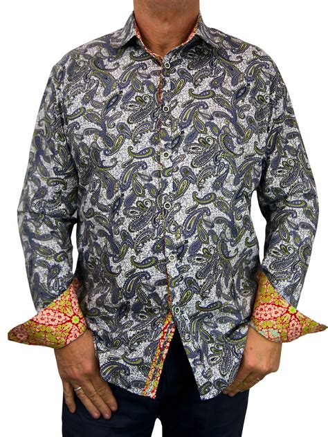 Slick Paisley Ls Big Mens Shirt Green
