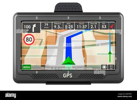 gps navigation device front view 3d rendering isolated on white