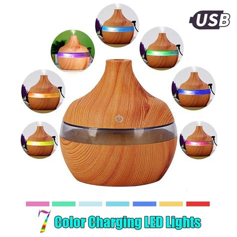 Usb Eletric Wood Grain Ultrasonic Essential Oil Diffuser Cool Moisture
