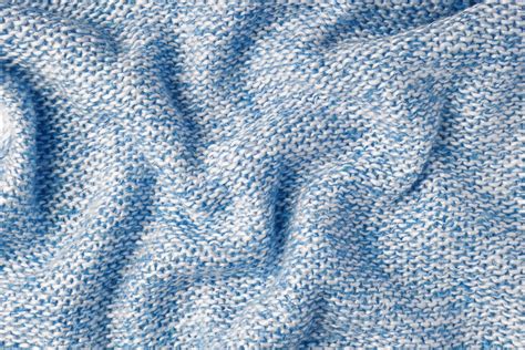 Blue And White Color Melange Knitting Cashmere Wool Cloth Texture