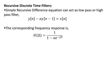 Disrete Filters Ppt