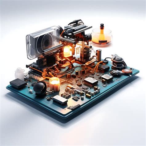 Premium Ai Image 3d Render Of A Young Inventor Tinkering With Circu