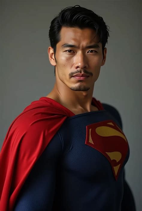 Superman Wearing Superman Suit With An Asian Thai Face Have Sex With