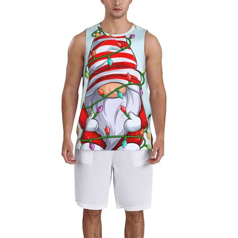 Zeuib Funny Christmas Gnome Jersey Shirt For Men Mesh Athletic Practice