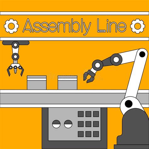 Assembly Line Poster Stock Vector Illustration Of Line 159613889
