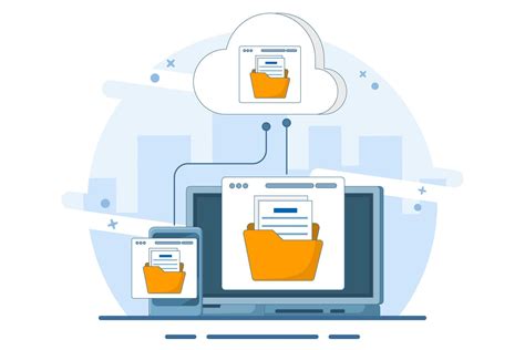 Cloud Computing Concept With Computer Monitor Laptop And Smart Phone Device In Processing