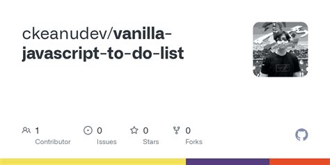 Github Ckeanudev Vanilla Javascript To Do List