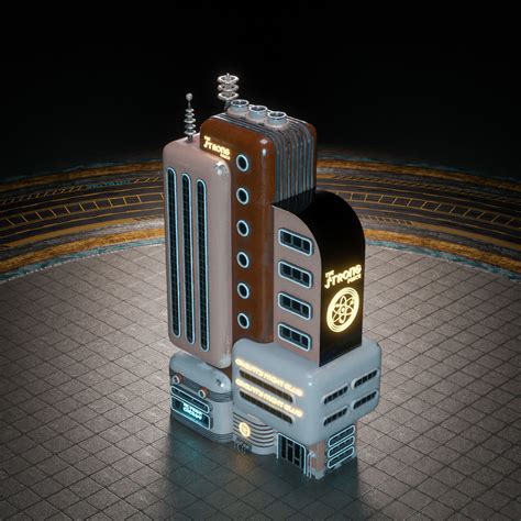 3d Model Scifi Atompunk Building 04 Vr Ar Low Poly Cgtrader