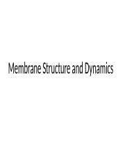 Understanding Membrane Structure And Dynamics A Guide To Course Hero