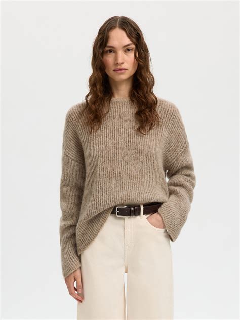 Wool Blend Pullover Grey Selected