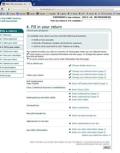 Filing A Self Assessment Tax Return Yogatax