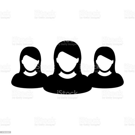 사람의 여성 아이콘 벡터 그룹 기호 평면 색 문양 그림에서 비즈니스 관리 팀에 대 한 아바타 감독에 대한 스톡 벡터 아트 및 기타 이미지 Istock